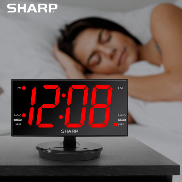 Sharp Digital LED Alarm Clock with Tilt and Swivel Display | Wayfair